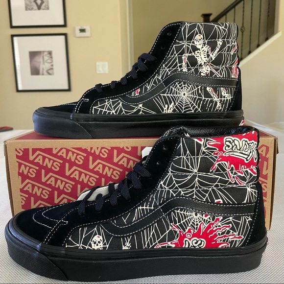 Vans | Shoes | Men Vans Sk8 Hi Skate Shoes Punk Rock Spider Web | Poshmark